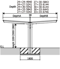 EXTERIOR | Carport | PJF-series | Dimensional Drawings | SankyoAlumi